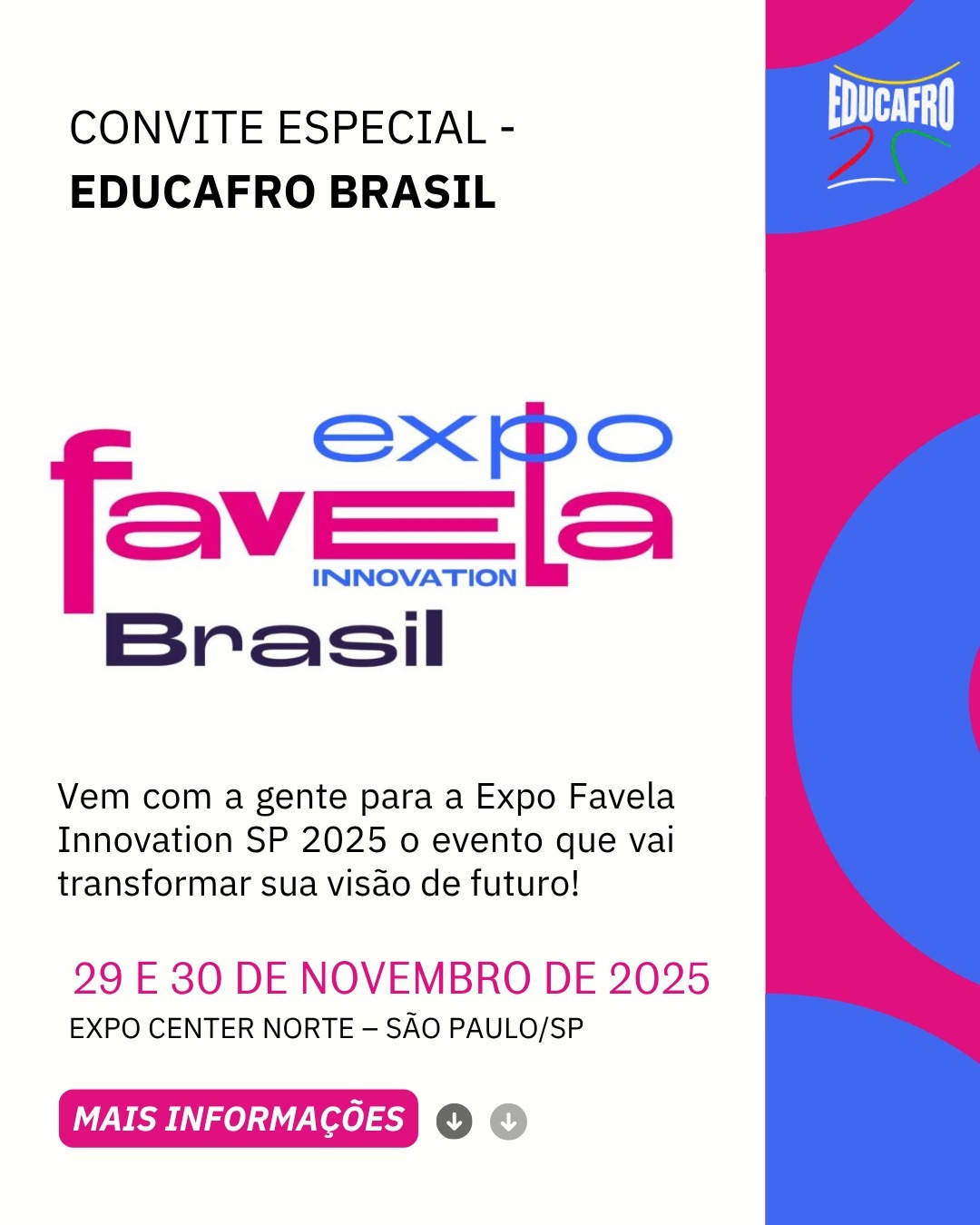 📢 CONVITE ESPECIAL | A EDUCAFRO BRASIL TE LEVA PARA A EXPO FAVELA ...